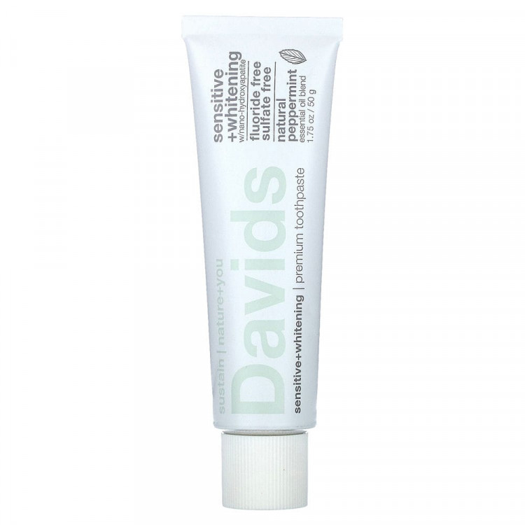Davids Natural Toothpaste, Premium Toothpaste, Sensitive + Whitening ...