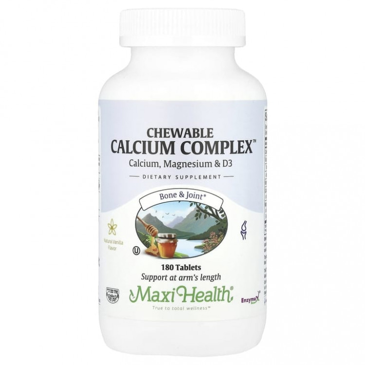 Maxi Health, Chewable Calcium Complex ™, натуральная ваниль, 180 ...